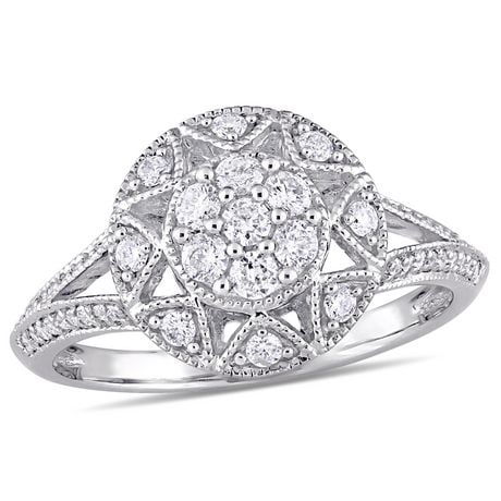Click here for Miabella 1/2 Carat T. W. Diamond 10K White Gold Sp... prices