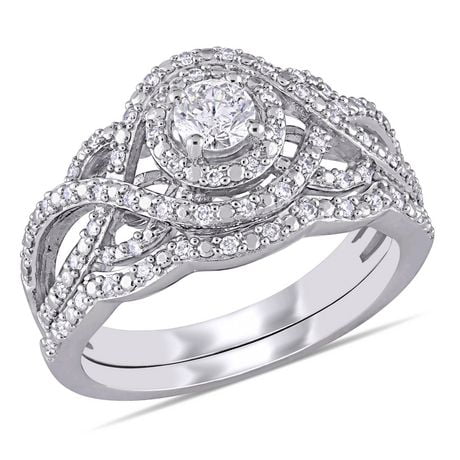 Click here for Miabella 1/2 Carat T. W. Diamond 14K White Gold In... prices