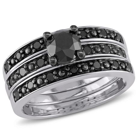 Click here for Miabella 3-Piece Set 1-1/10 Carat T. W. Black Diam... prices