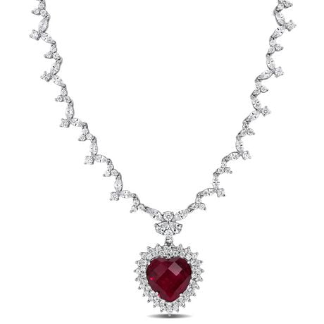 Click here for Miabella 47 Carat T. G.W. Red Cubic Zirconia Sterl... prices