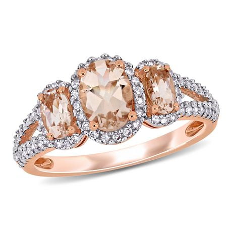 Click here for Miabella 1-1/10 Carat T. G.W. Morganite And 1/3 Ca... prices