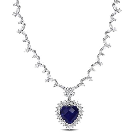 Click here for Miabella 47 Carat T. G.W. Blue Cubic Zirconia Ster... prices