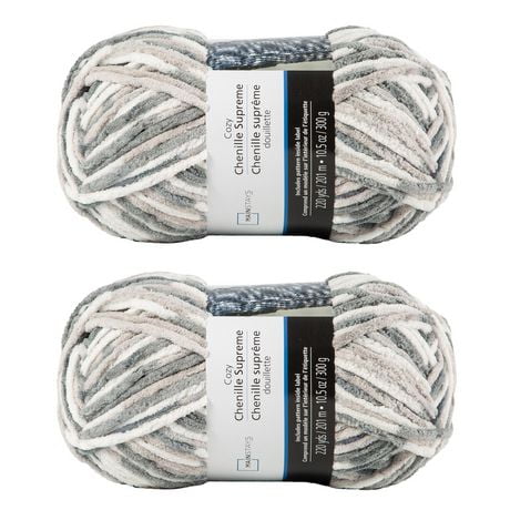 MAINSTAYS 2 pack shades of grey polyester yarn - Walmart.ca