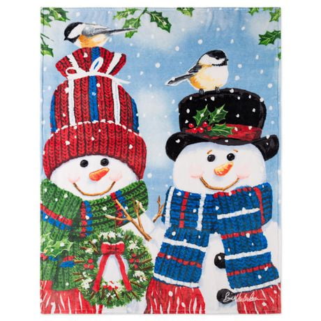 Click here for Safdie & Co. Throw Christmas Chickadee Snowmen Mul... prices