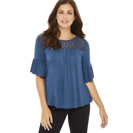 George Women's Lace Yoke Tee | Walmart Canada