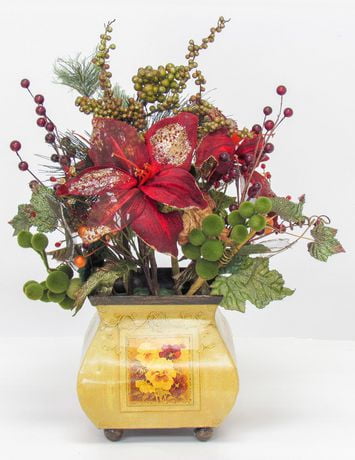 Click here for Henryka Ltd Christmas Decorated Pot With Flowers R... prices