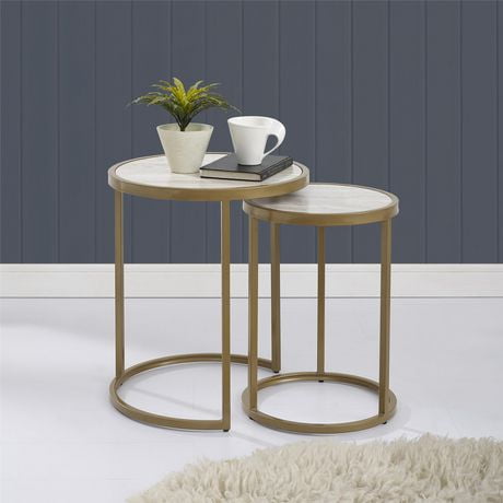 Click here for Dorel Living Moriah Nesting Side Tables  Brass Met... prices