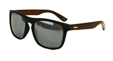 Click here for George Mens Black With Dark Wood Square Sunglasses... prices