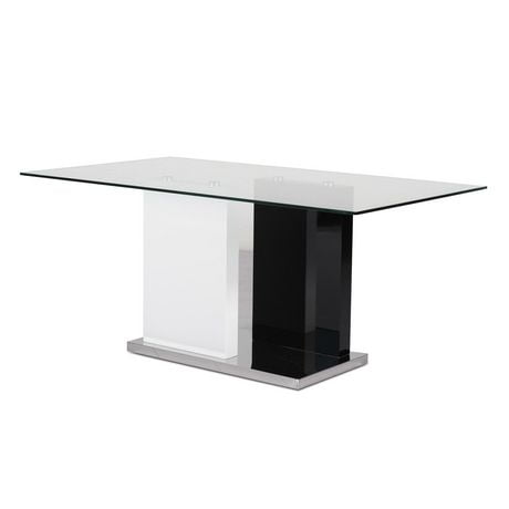 Click here for Topline Home Furnishings Black & White Glass Top D... prices