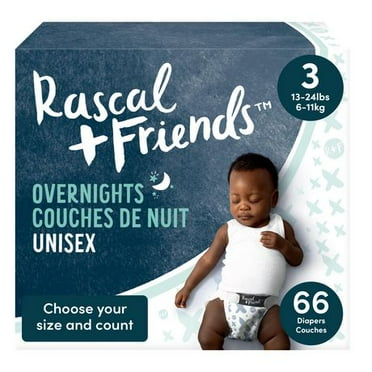 Rascal + Friends Premium Diapers - Super Value Pack, Unisex, Size 3-7 ...
