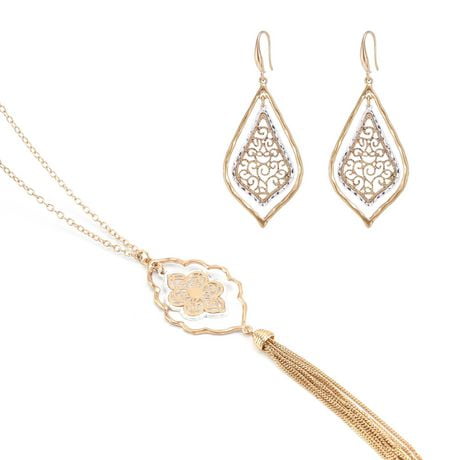Click here for Allison Rose Atelier Necklace Earring Set Silver O... prices