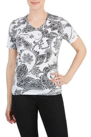 Alia Women's Short Sleeve V-Neck T-Shirt | Walmart Canada