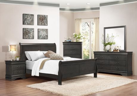 Click here for Topline Home Furnishings Louis Philippe Grey Queen... prices