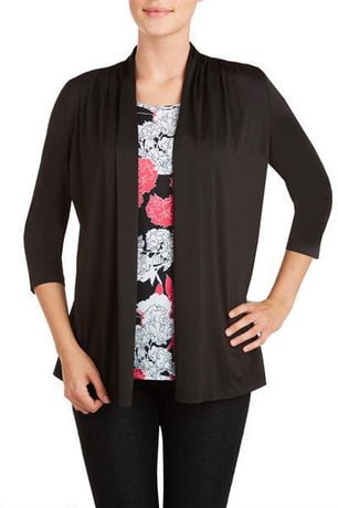 Alia Women's Fooler Cardigan 3/4 Sleeve Top | Walmart Canada
