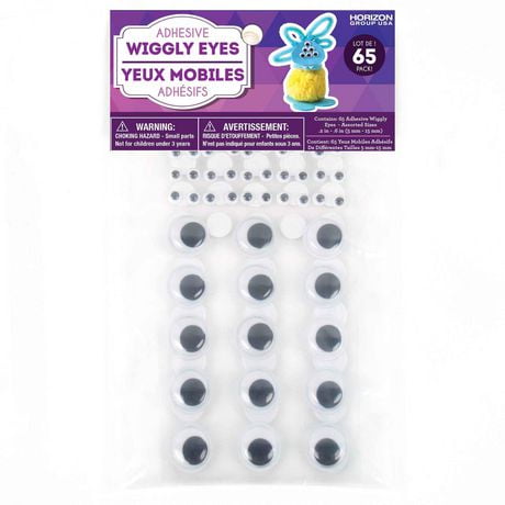 Horizon Group USA Adhesive Wiggly Eyes, 65-Pack, stick-on eyes - Walmart.ca