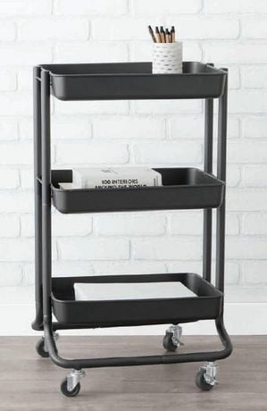 Click here for Mainstays Three Tier Storage Cart Black prices