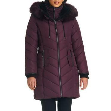 George Plus Women's Hooded Faux Wool Pea Coat - Walmart.ca