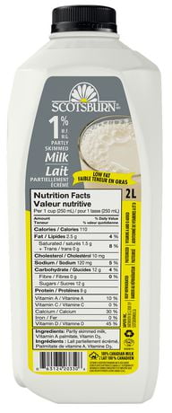 Scotsburn 1% Partly Skimmed Milk | Walmart Canada