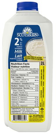 Scotsburn 2% Partly Skimmed Milk | Walmart Canada
