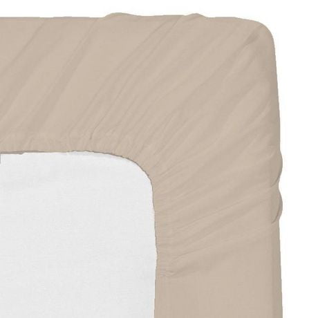 Click here for Hometrends 300 Brushed Percale Fitted Sheet Tan Qu... prices