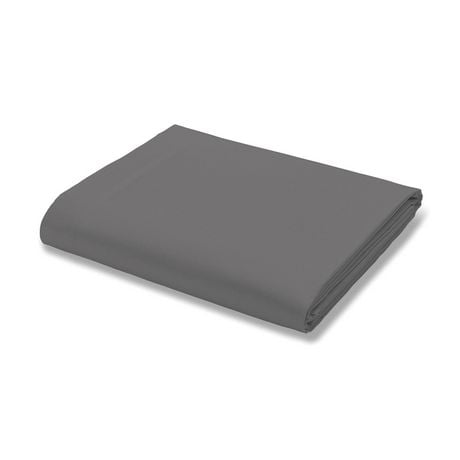 Click here for Hometrends 300 Brushed Percale Flat Sheet Dark Gre... prices