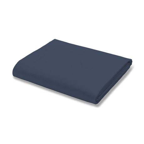 Click here for Hometrends 300 Brushed Percale Flat Sheet Blue Kin... prices
