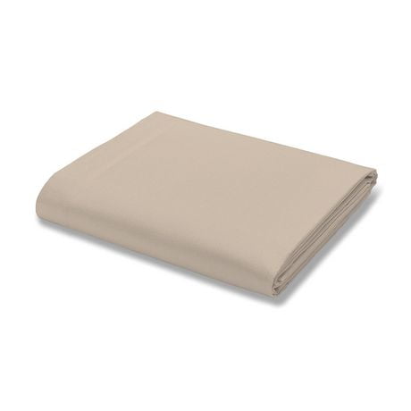 Click here for Hometrends 300 Brushed Percale Flat Sheet Tan Quee... prices