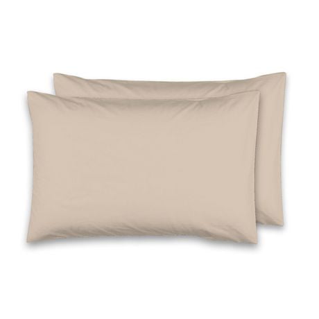 Click here for Hometrends 300 Brushed Percale Pillowcases Tan Sta... prices
