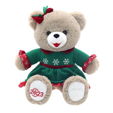 Holiday Time 15in Snowflake Teddy Girl Plush Toy, Green | Walmart Canada