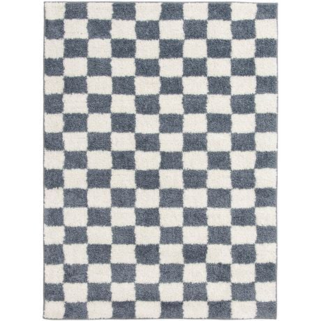 Rug Ease Checkerboard Blue and White area rug | Walmart Canada