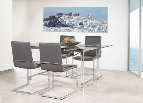 Click here for Topline Home Furnishings Transparent 5Pc Dining Se... prices