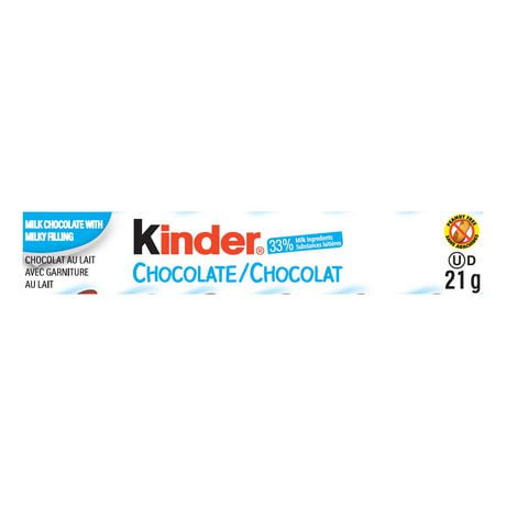 KINDER® CHOCOLATE/CHOCOLAT bar, Milk Chocolate Candy bar with a Milky ...