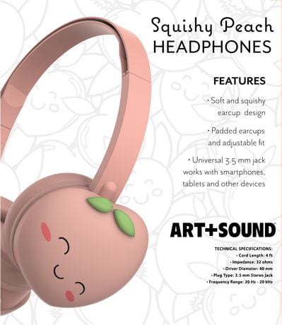 Art+Sound Squishy Peach Headphones | Walmart Canada