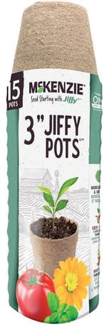 McKenzie w Jiffy Pots 3" Rd 15 Pack, McKenzie Pots 3" Rd 15 Pack ...