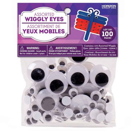 Horizon Group USA Wiggly Eyes, 100-Pack, Assorted Sizes, assorted ...