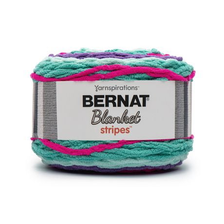 Click here for Bernat Blanket Stripes Yarn  Aqua Violet  10.5Oz(3... prices