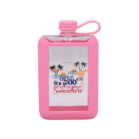 Mainstays Pink Silicone and Clear Tritan Flask - Walmart.ca