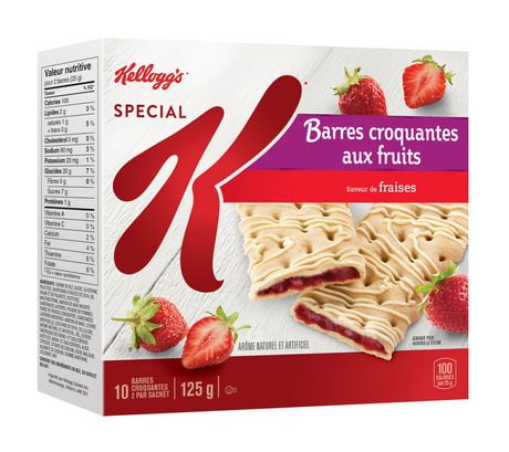 Barres croquantes aux fruits Kellogg's Special K Saveur de fraises, 125 ...