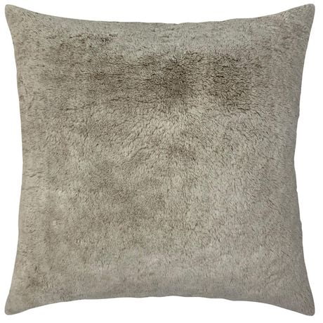 hometrends Faux Fur Grey Decorative Pillow | Walmart Canada