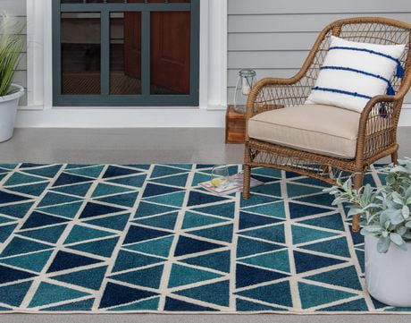 Click here for Natco Home Tropiana Cream And Turquoise Blue Woven... prices