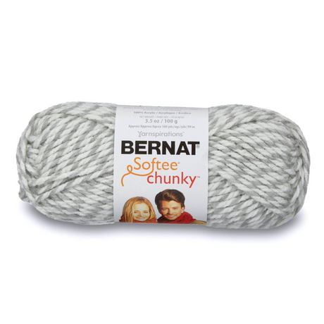 Click here for Bernat Softee Chunky Yarn (100 G/3.5 Oz) Grey Ragg prices