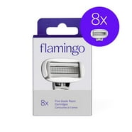 Flamingo Women's 5-blade Razor with Replacement Blade Cartridge - Mint ...