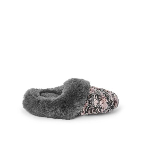 George Women's Knitted Slippers with Faux Fur | Walmart Canada