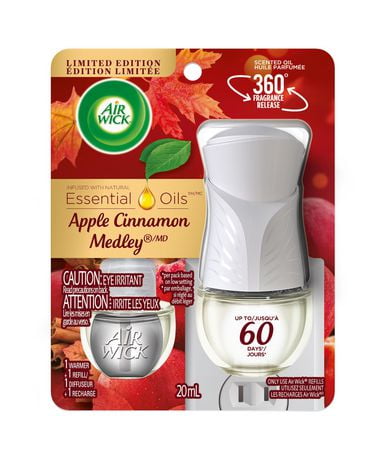 Air Wick Scented Oil Kit (1 Warmer + 1 Refill), Apple Cinnamon, Air ...