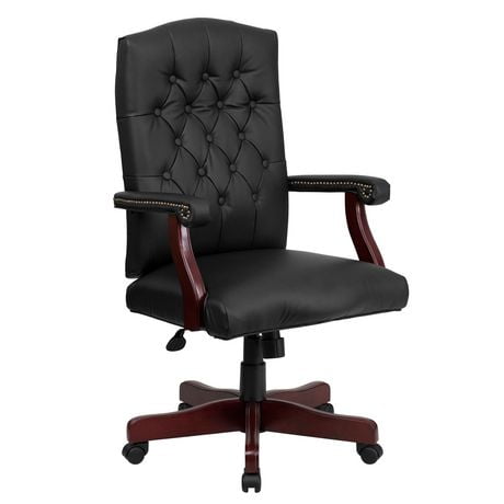 Click here for Flash Furniture Martha Washington Black Leather Ex... prices