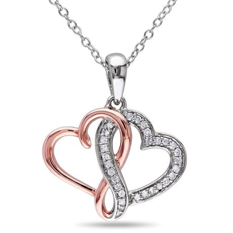 Click here for Miabella 0.14 Carat T. W. Diamond Two-Tone Sterlin... prices