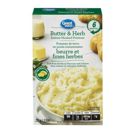 Great Value Butter and Herb Instant Mashed Potatoes | Walmart Canada