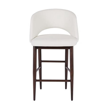 Plata Import Executive Stool in White, PU Executive Stool, Mid-Century ...