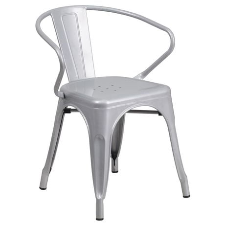 Click here for Flash Furniture Silver Metal Indoor-Outdoor Chair... prices