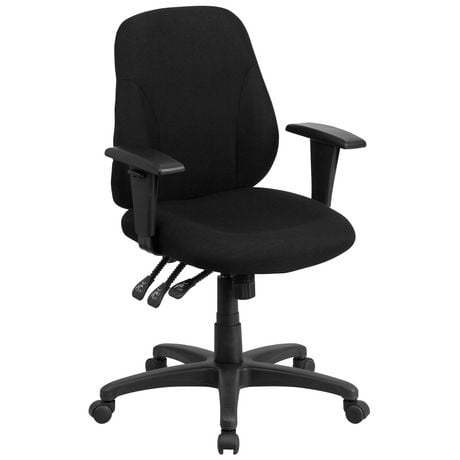 Click here for Flash Furniture Mid-Back Black Fabric Multifunctio... prices